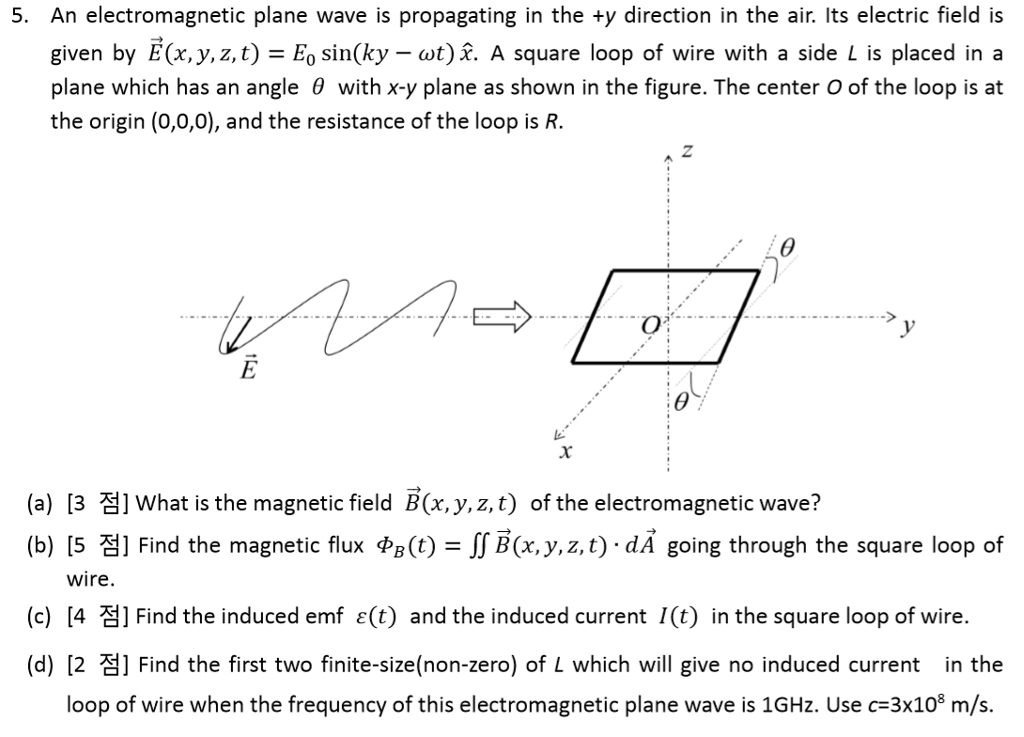 Solved 5. An electromagnetic plane wave is propagating in | Chegg.com