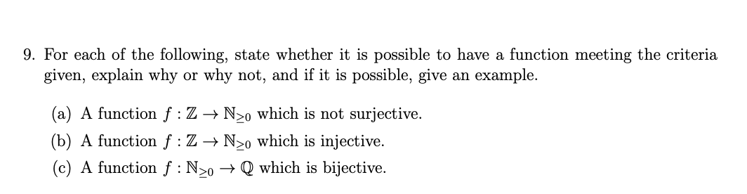 Solved 9. For each of the following, state whether it is | Chegg.com