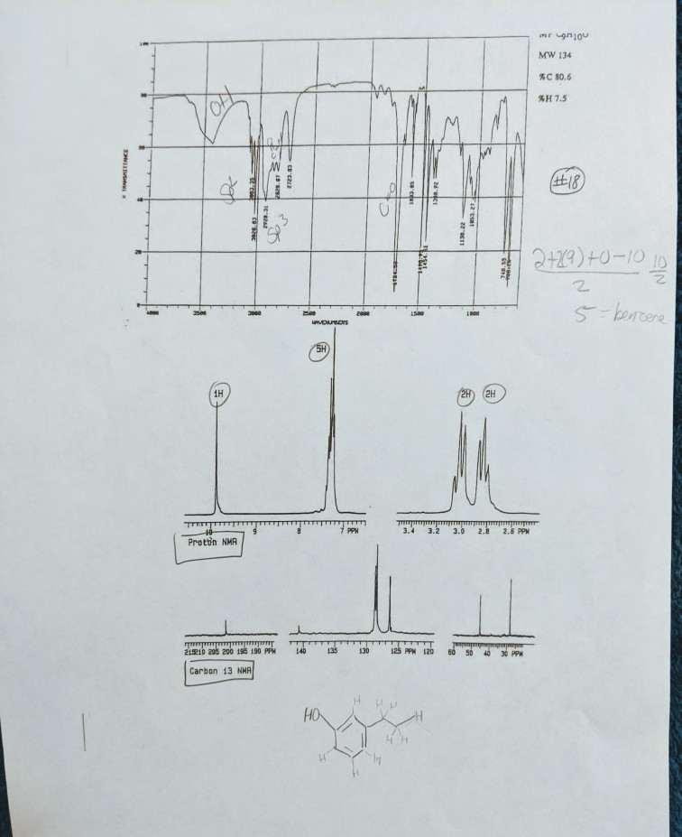 Solved C344 Spectroscopy Problem Set Answer Sheet for | Chegg.com
