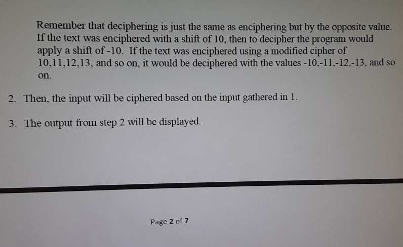 Solved Caesars Cipher and Improved Caesar's Cipher Summary | Chegg.com