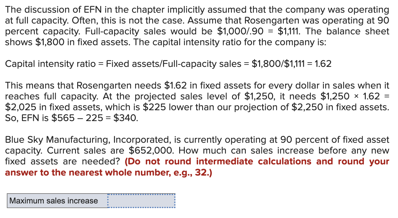 Solved The discussion of EFN in the chapter implicitly | Chegg.com