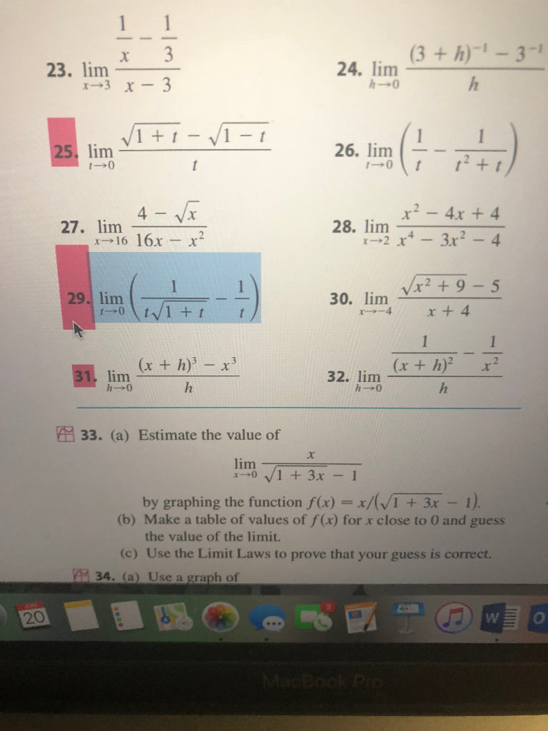 Solved (3 + h)1 3- 23. lim 24. lim 25 . lim 26. lim 4 r2-4x | Chegg.com