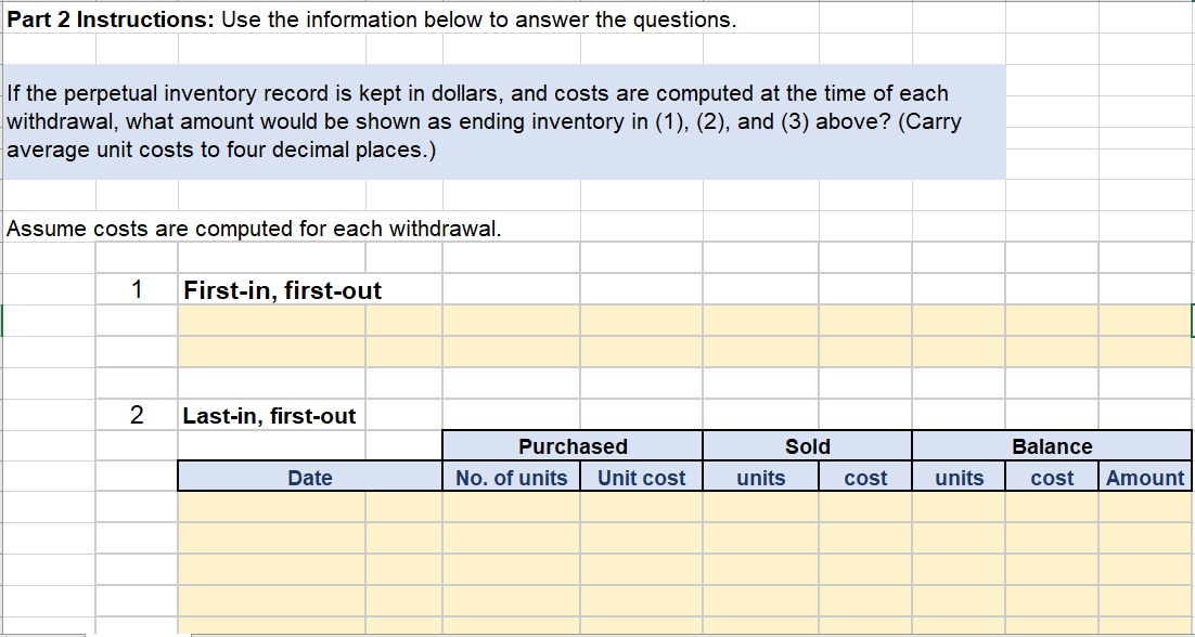 Solved Part 1 Instructions: Use the information below to | Chegg.com