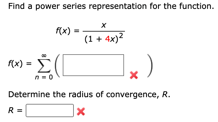 Solved Find a power series representation for the function. | Chegg.com