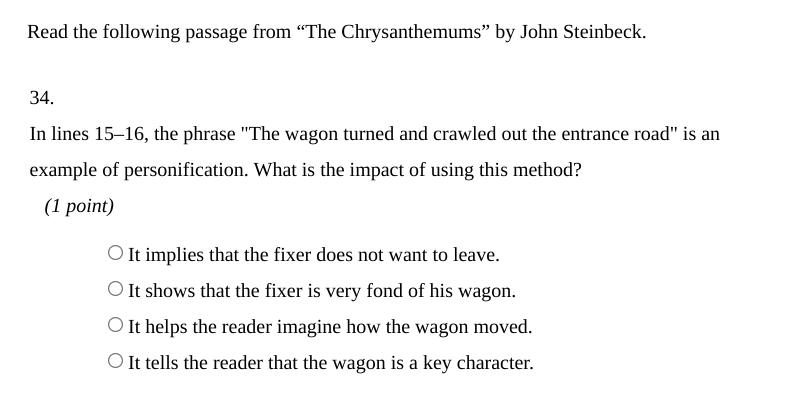 Solved Read the following passage from “The Chrysanthemums” | Chegg.com