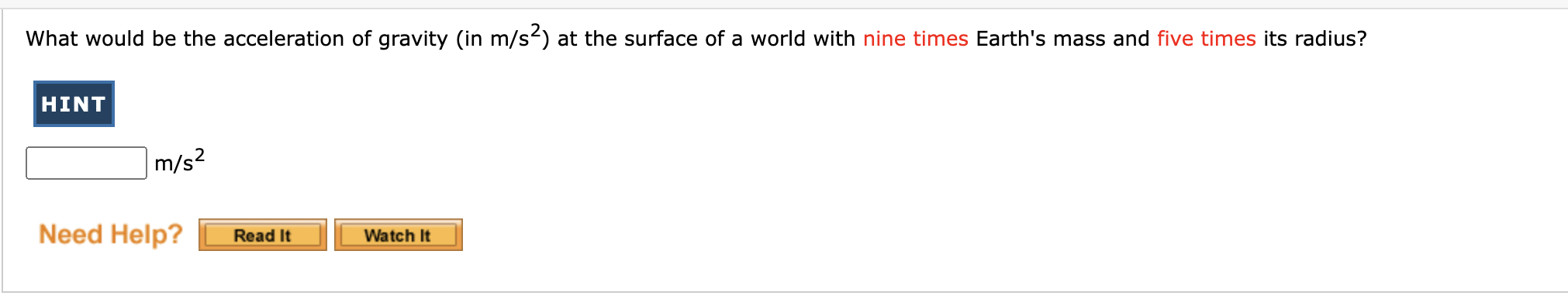 Solved What would be the acceleration of gravity (in m/s2 ) | Chegg.com