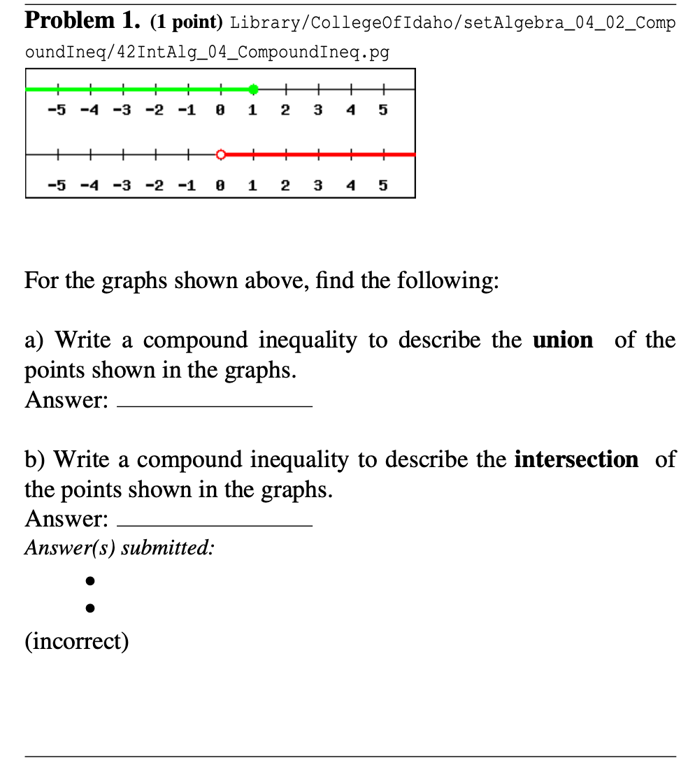 Solved Problem 1. (1 point) | Chegg.com