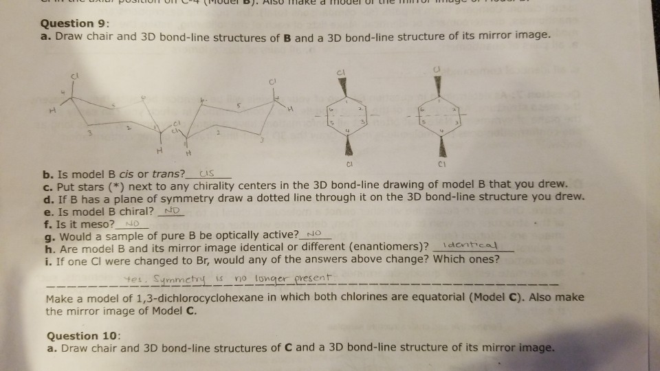 Solved Assemble a model of 1,4-dichlorocyclohexane with both | Chegg.com