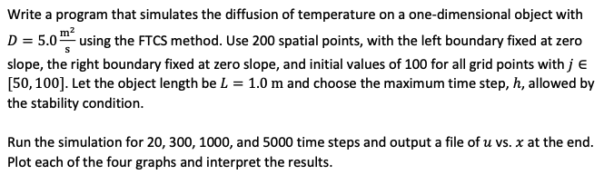 Solved Write A Program That Simulates The Diffusion Of 4898