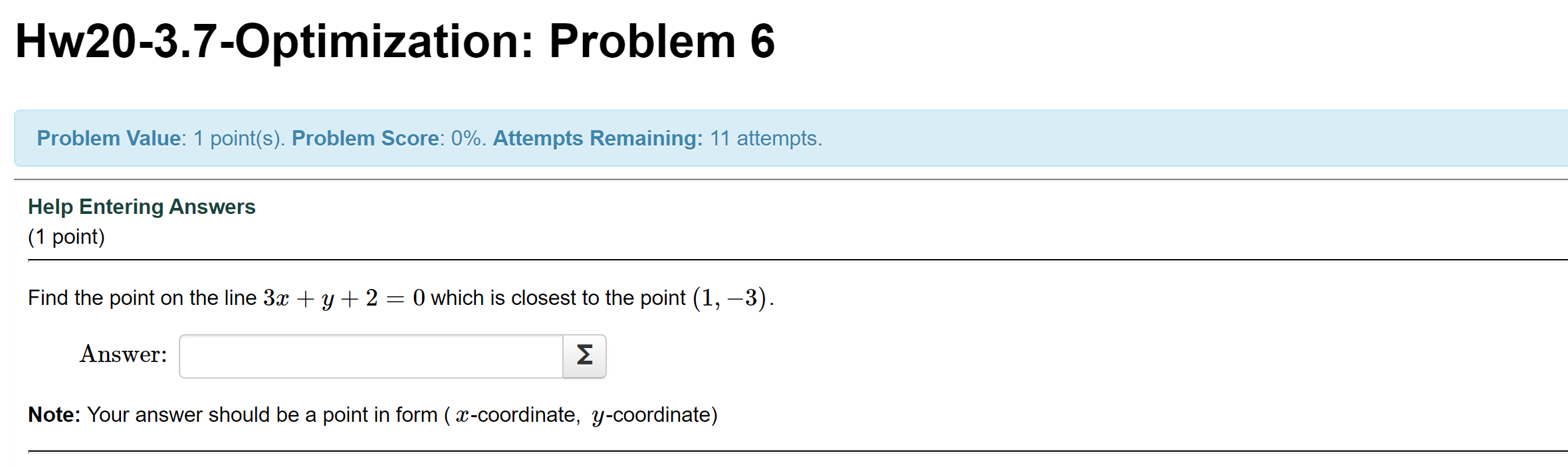 Solved Hw20-3.7-Optimization: Problem 6 Problem Value: 1 | Chegg.com
