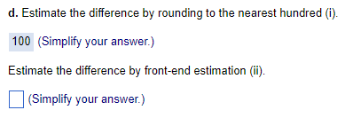 Solved Estimate the sum or difference in each of the | Chegg.com