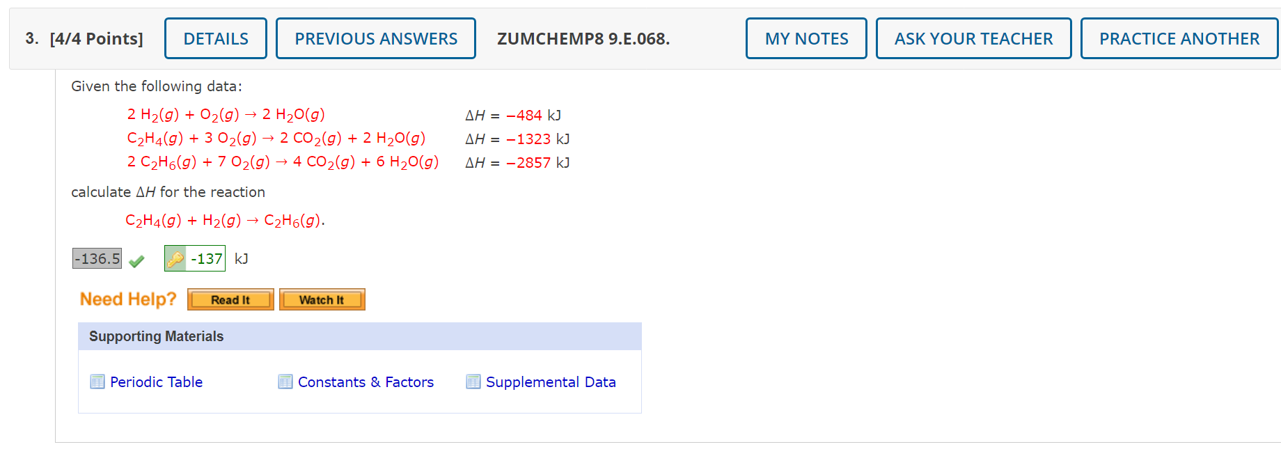 Solved Given the following data: | Chegg.com