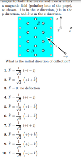 Solved A negatively charged particle moving at 45 Can | Chegg.com