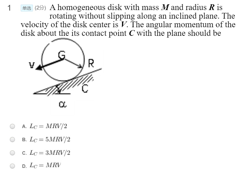Solved 1 JA (25) A homogeneous disk with mass M and radius R | Chegg.com