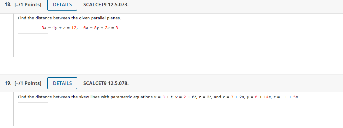 Solved Find the distance between the given parallel planes. | Chegg.com
