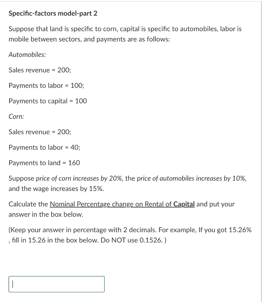Solved Suppose Price Of Corn Increases By 20 The Price Of Chegg