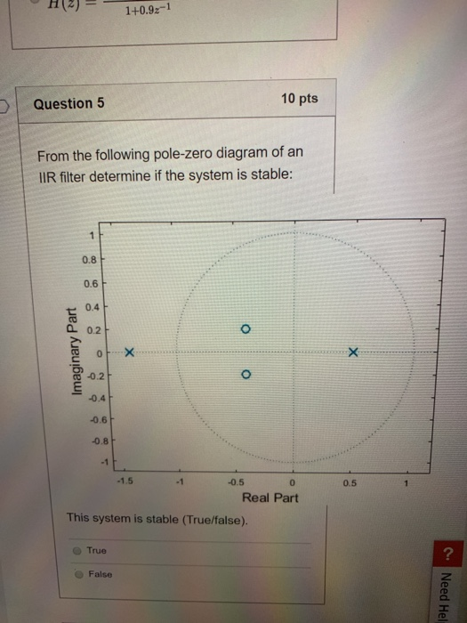 Solved D Question 1 5 pts An IIR filter has the difference | Chegg.com