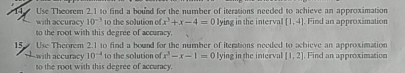 Solved Use Theorem 2.1 to find a bound for the number of | Chegg.com