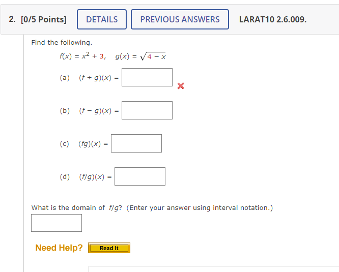 Solved Find The Following F X X2 3 G X 4−x A F G X