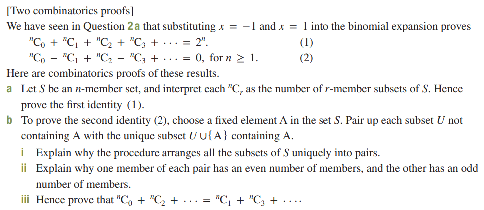 Solved [Two combinatorics proofs] We have seen in Question 2 | Chegg.com