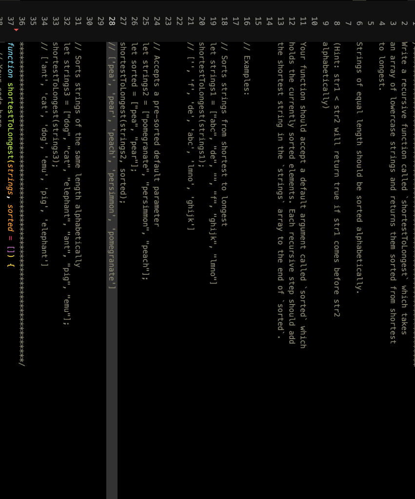 Solved Write a recursive function called `shortestToLongest` | Chegg.com