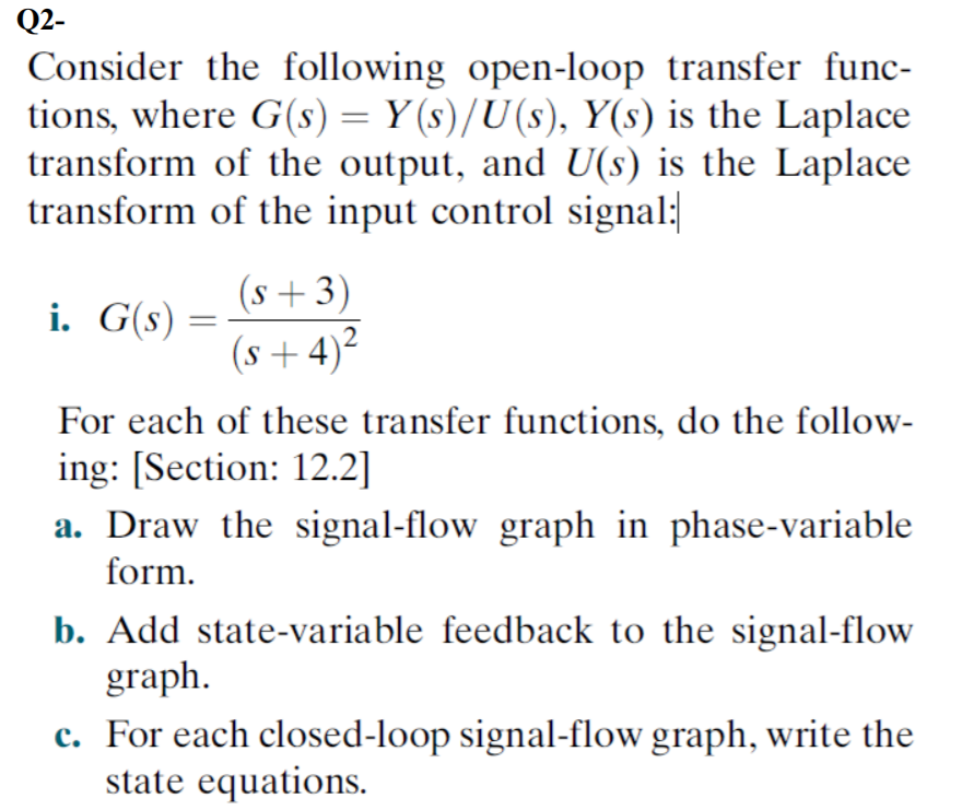 Solved Q2- Consider the following open-loop transfer func- | Chegg.com