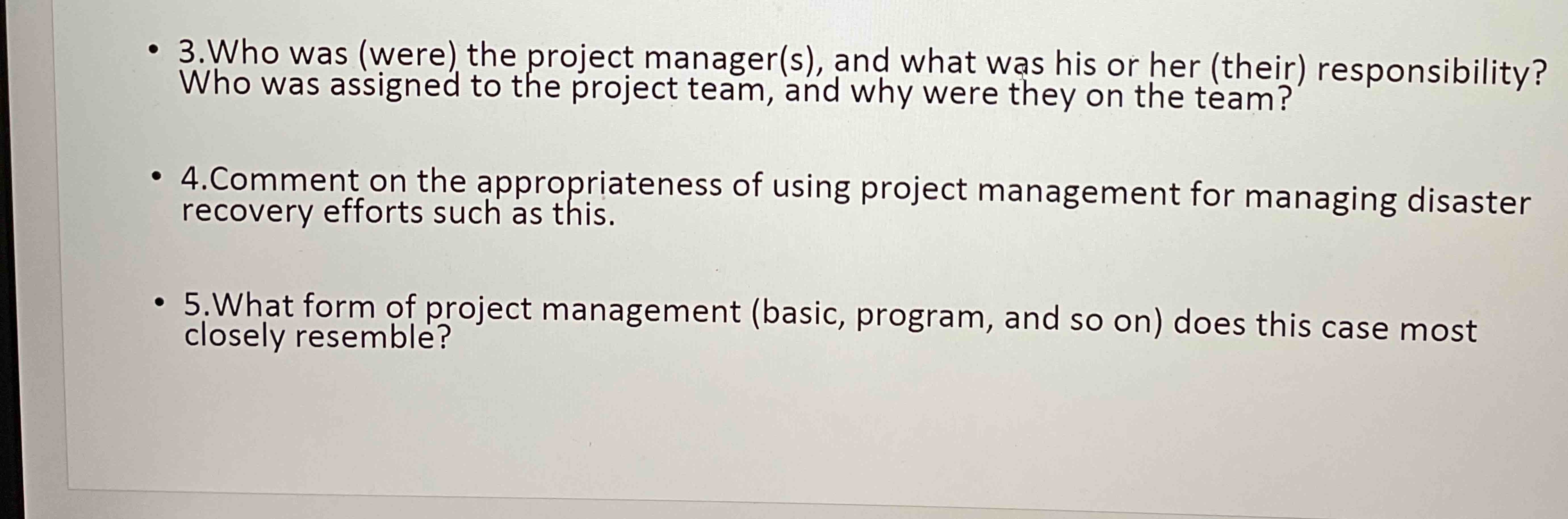 Solved Who was (were) ﻿the project manager(s), ﻿and what was | Chegg.com