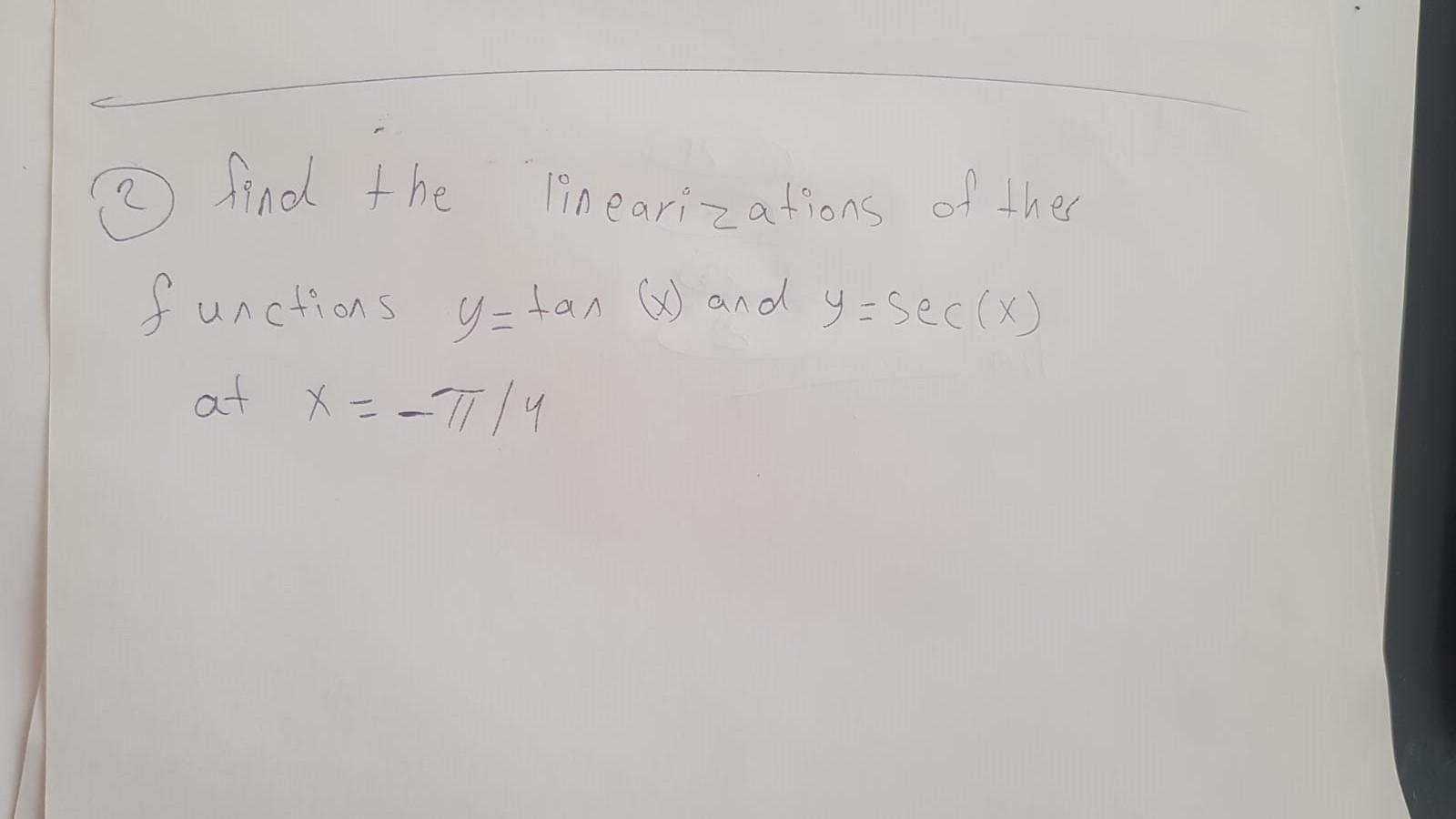 Solved 12 Find The Linearizations Of The Functions Y Tan X