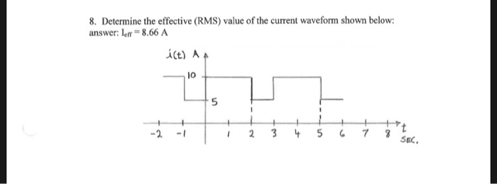 Solved 8. Determine the effective (RMS) value of the current | Chegg.com