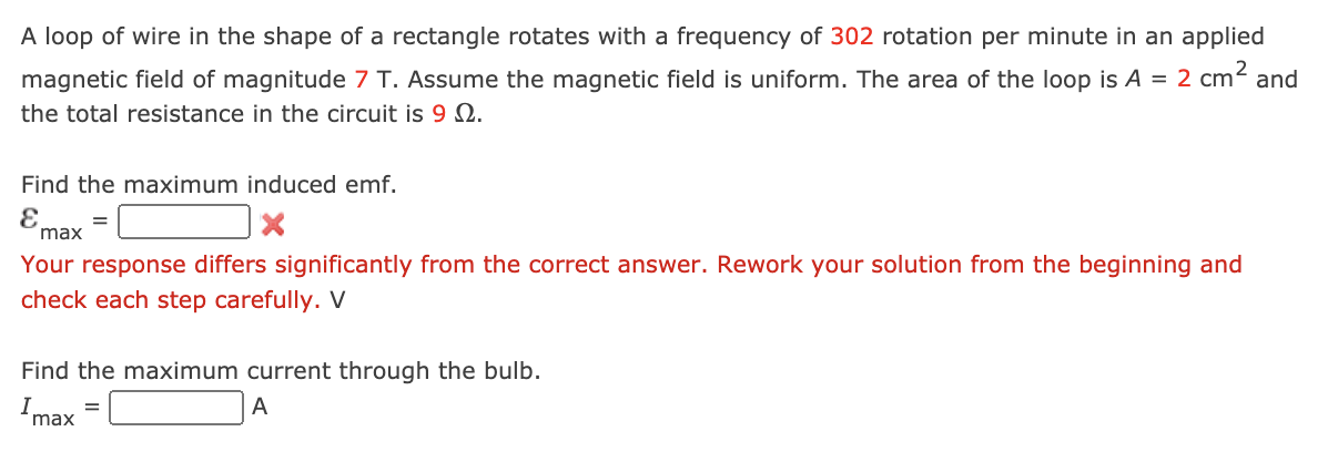 Solved A loop of wire in the shape of a rectangle rotates | Chegg.com