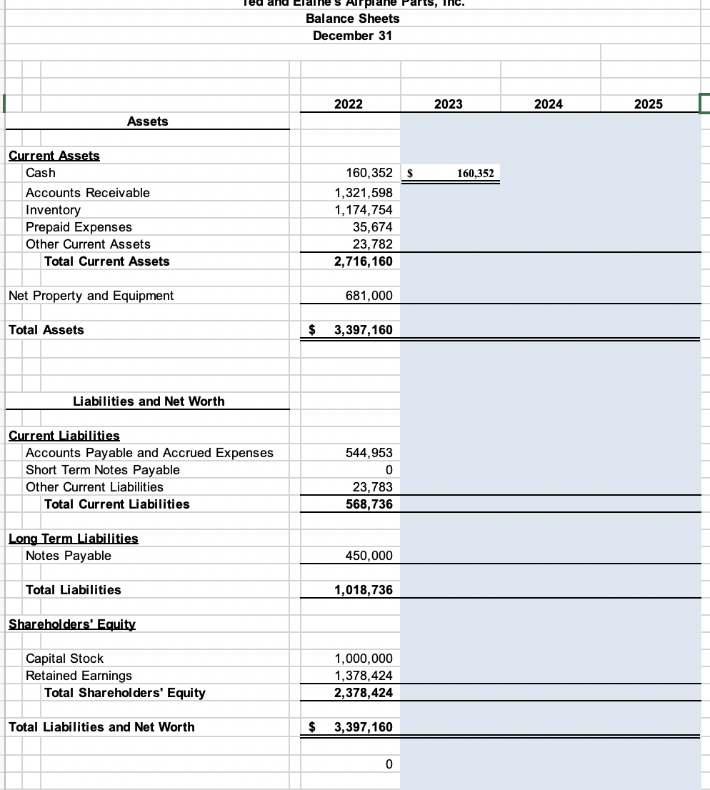 Excel Project - Financial Statement Forecasting | Chegg.com