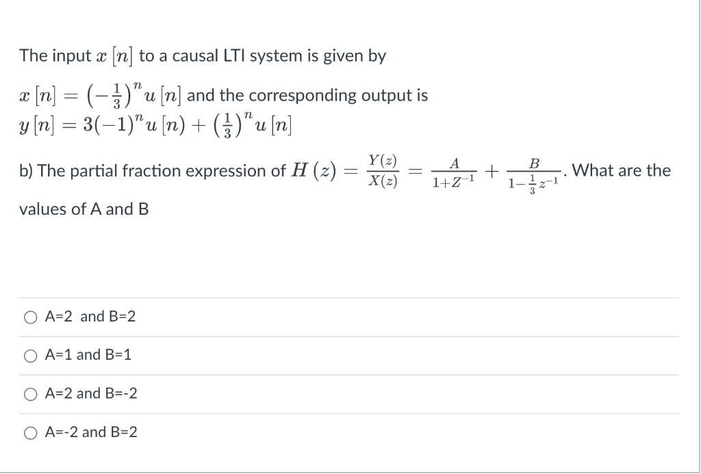 Solved The input x[n] to a causal LTI system is given by | Chegg.com