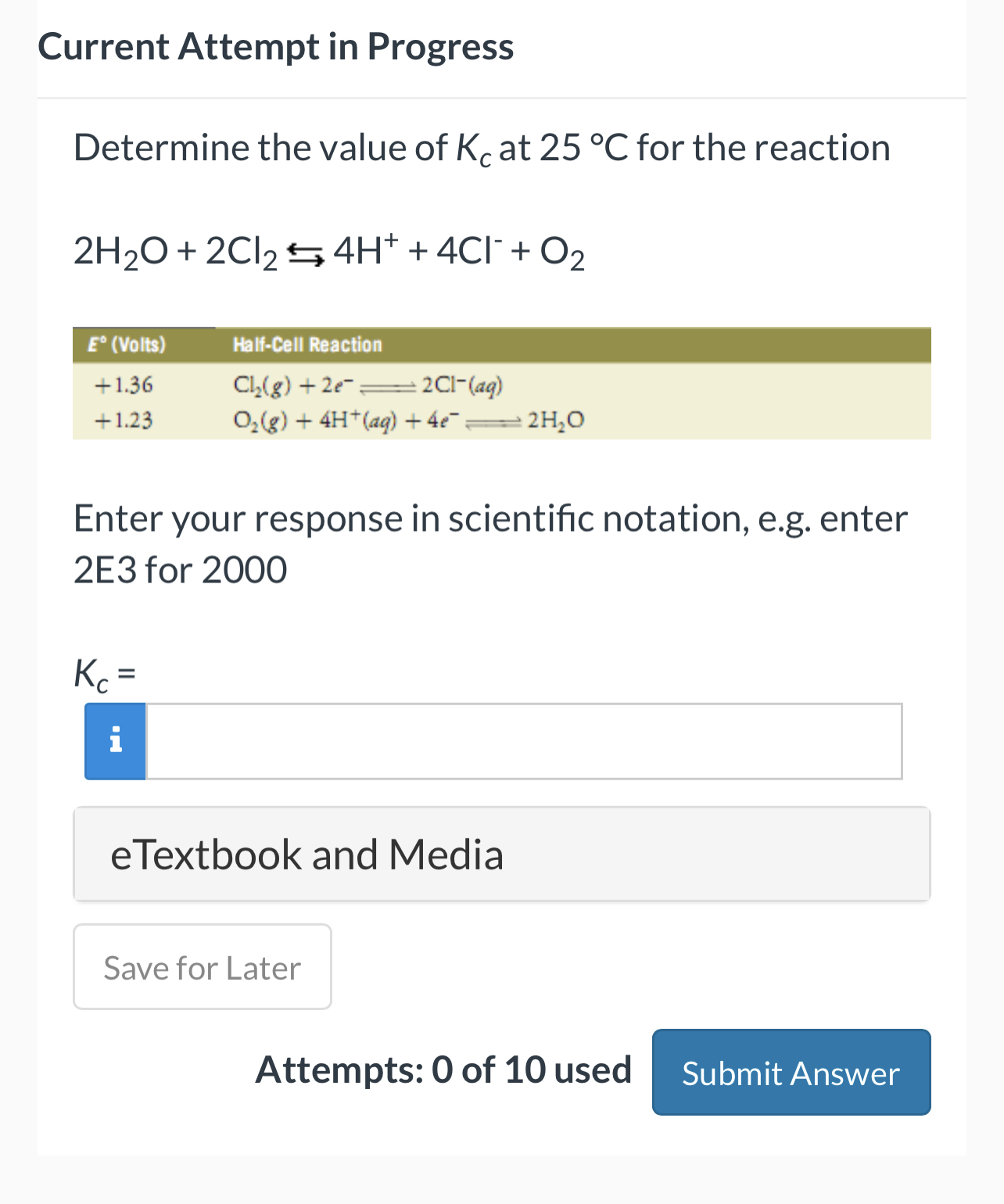 Solved Determine the value of Kc at 25∘C for the reaction | Chegg.com
