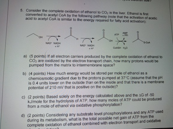 Solved Consider the complete oxidation of ethanol to CO, in | Chegg.com