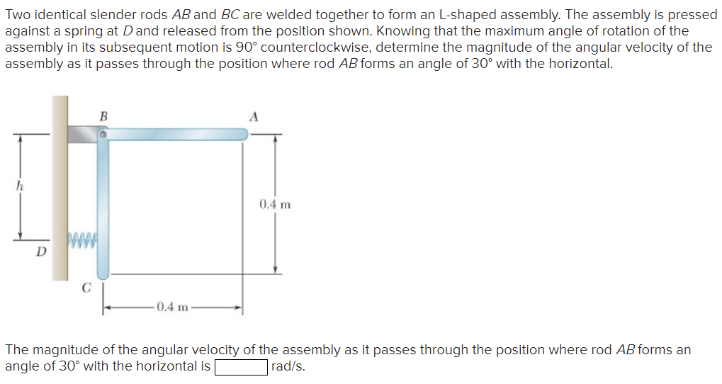 Solved Two identical slender rods AB and BC are welded | Chegg.com