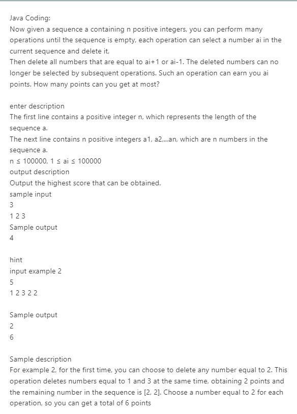Solved Java Coding: Now given a sequence a containing n | Chegg.com