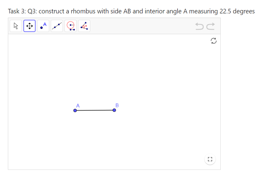 Solved Task 3: Q3: construct a rhombus with side AB and | Chegg.com