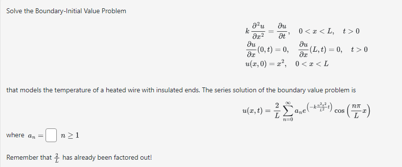 Solved Solve the Boundary-Initial Value Problem | Chegg.com