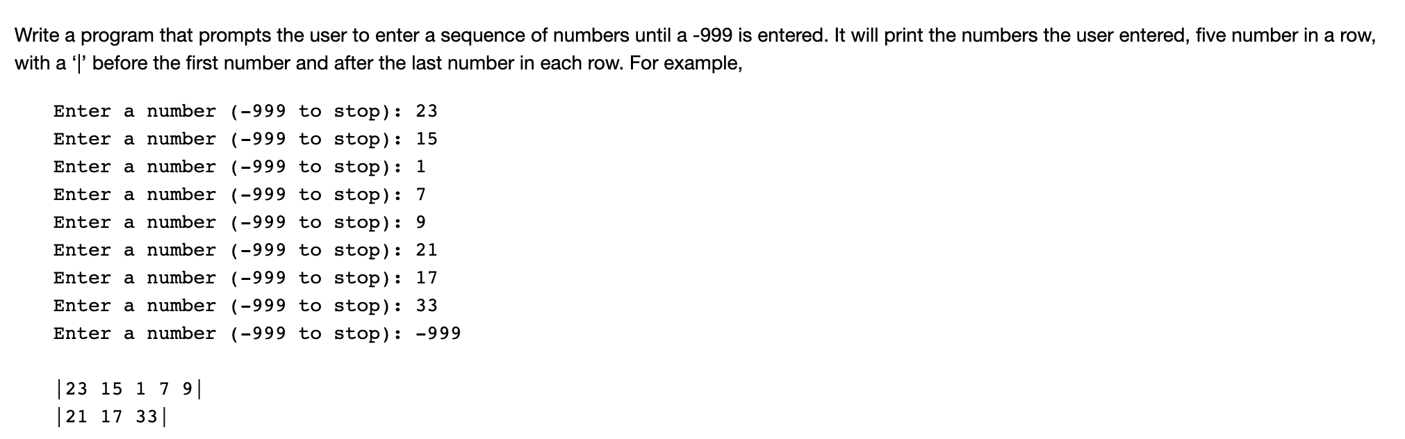 Solved Write a program that prompts the user to enter a | Chegg.com