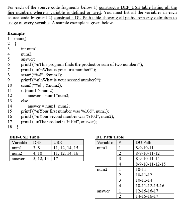 Solved For each of the source code fragments below 1) | Chegg.com