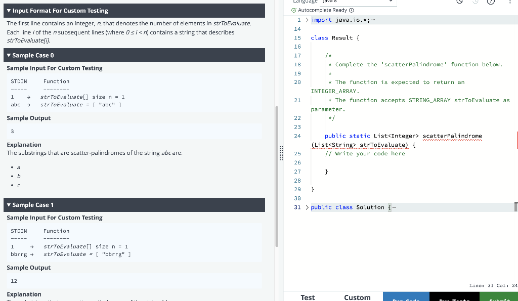 1. Scatter-Palindrome A palindrome is a string which | Chegg.com