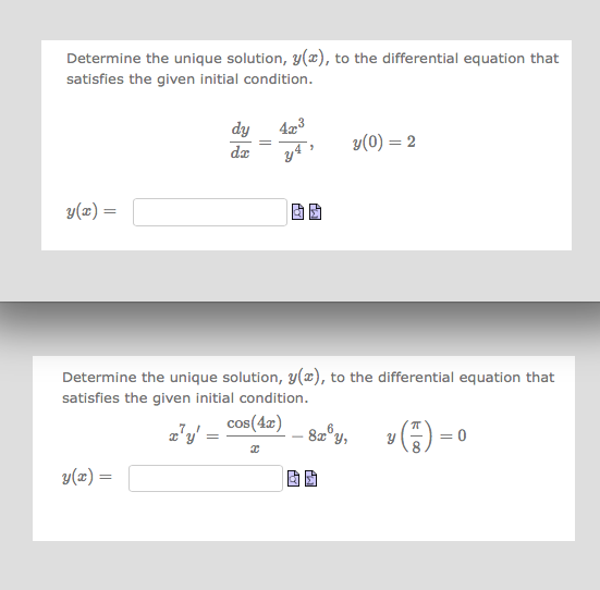 Solved Determine the unique solution, y(x), to the | Chegg.com