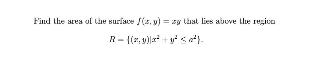 Solved Multivariable calculus. Find the area of the surface | Chegg.com