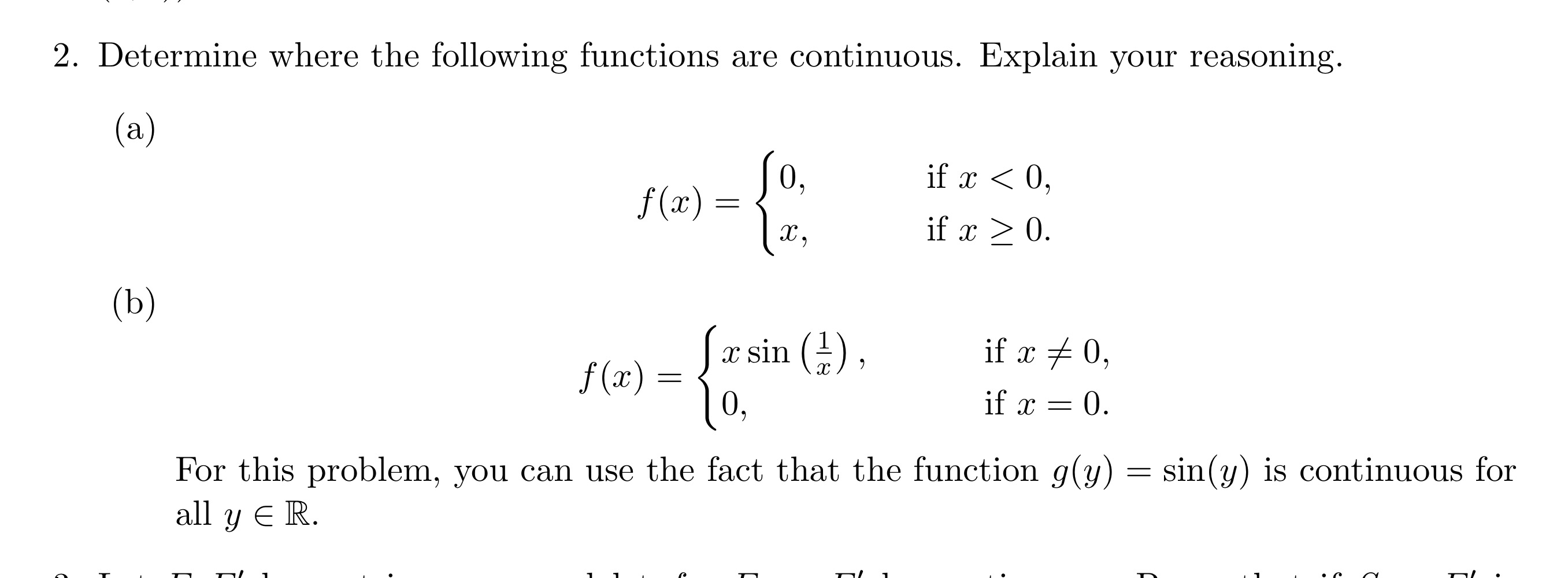 Solved Determine where the following functions are | Chegg.com