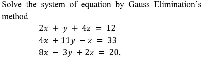 Solved Solve the system of equation by Gauss | Chegg.com