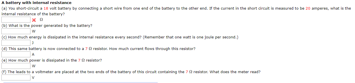 Solved A battery with internal resistance (a) You | Chegg.com