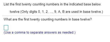 Solved List the first twenty counting numbers in the | Chegg.com