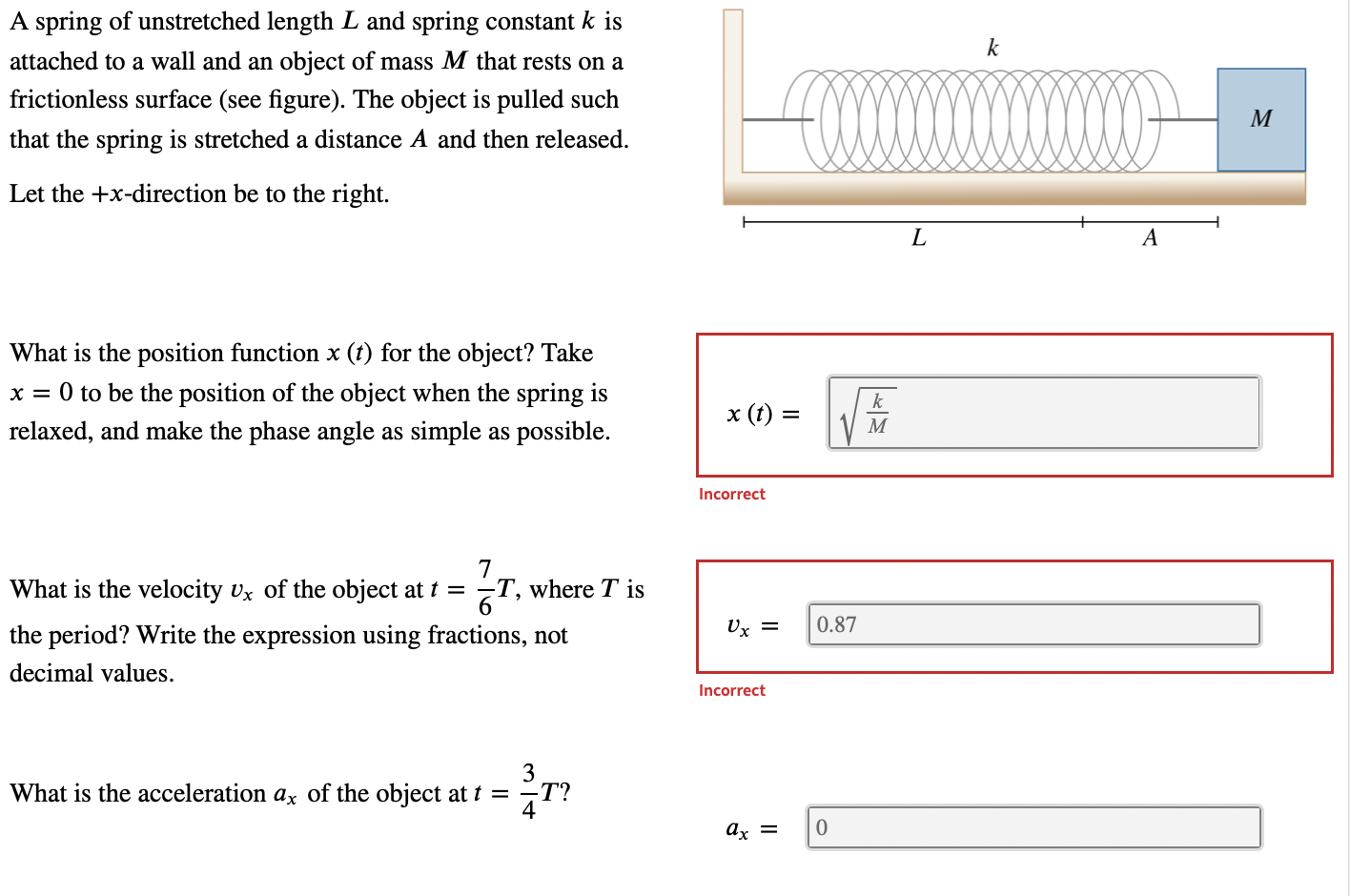 Solved A spring of unstretched length L and spring constant | Chegg.com