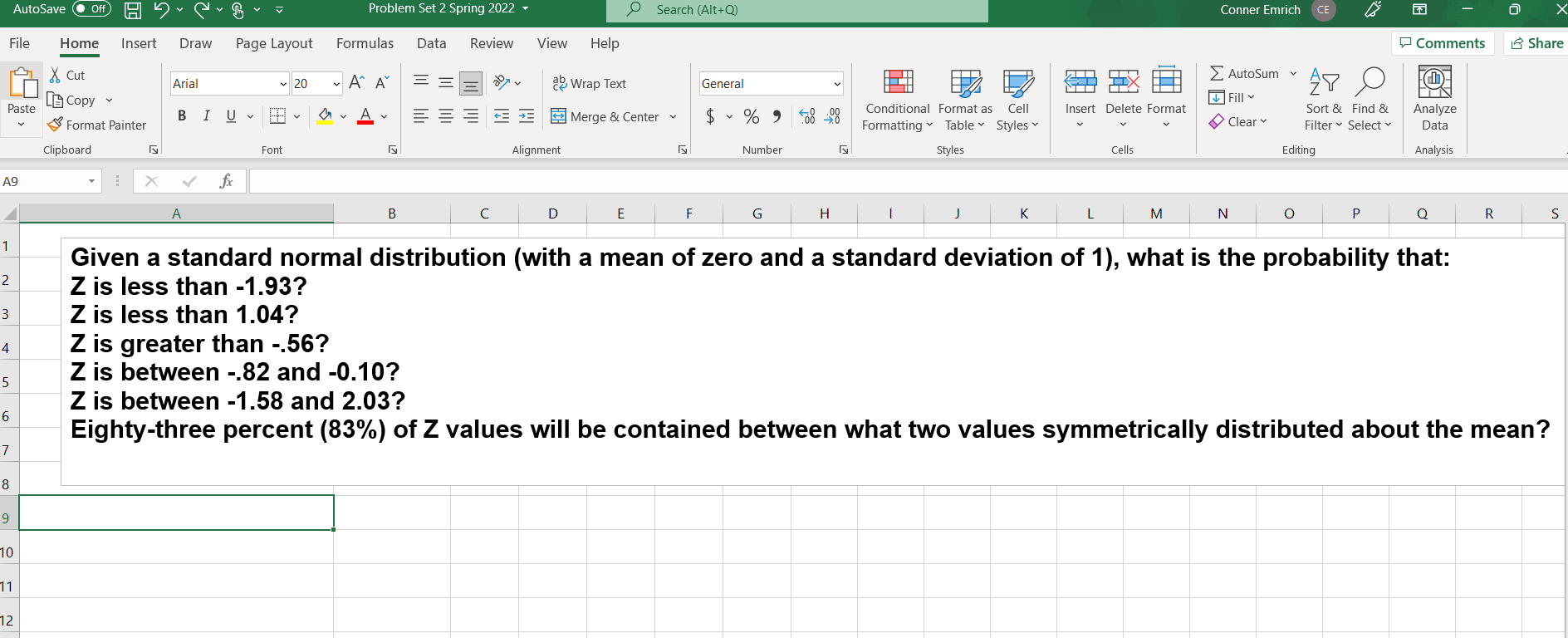 Solved AutoSave Off Problem Set 2 Spring 2022 Search (Alt+Q) | Chegg.com