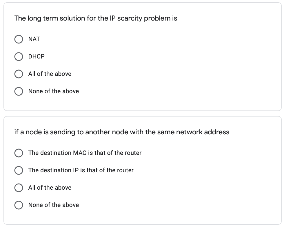 Solved Scarcity of IPs has been currently overcome by the | Chegg.com